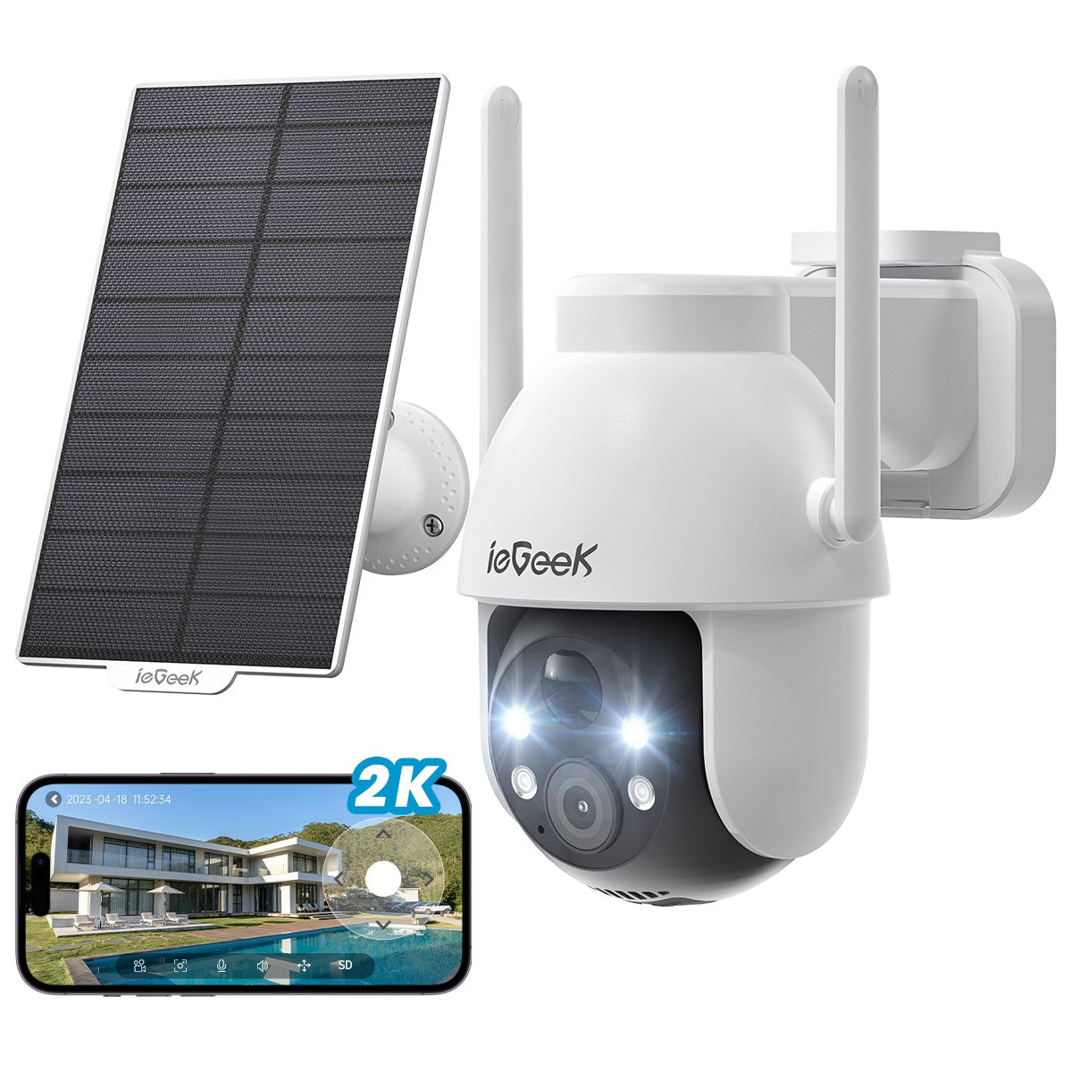 ieGeek Battery Camera ZY-C2 - 2K Battery Powered Surveillance Cam with ...